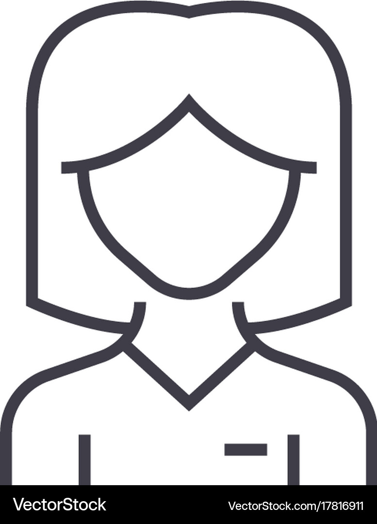 Woman user line icon sign Royalty Free Vector Image