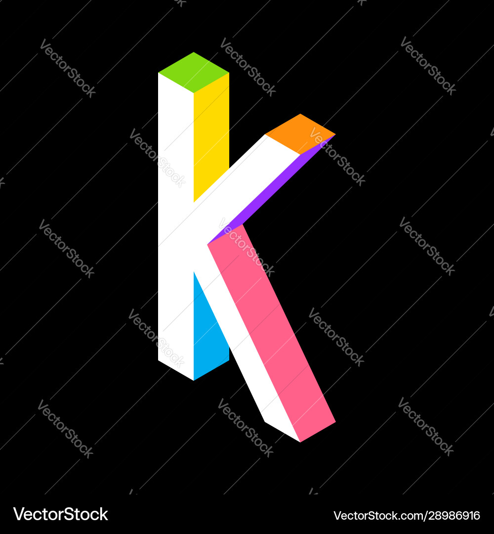 3d colorful letter k logo icon design template Vector Image