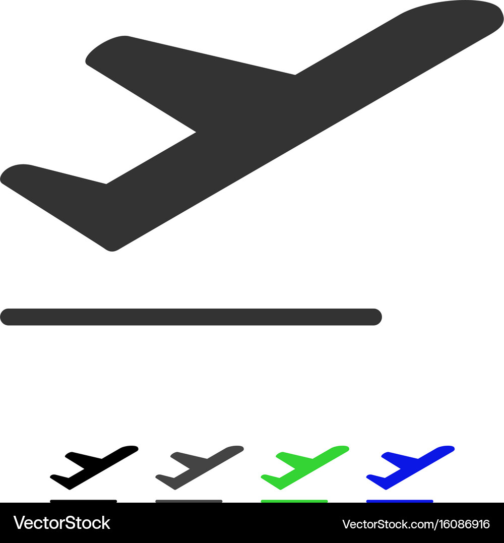 Airplane departure flat icon Royalty Free Vector Image
