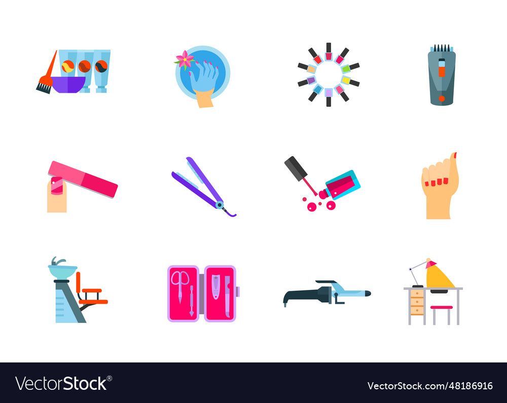 Beauty salon icon set Royalty Free Vector Image