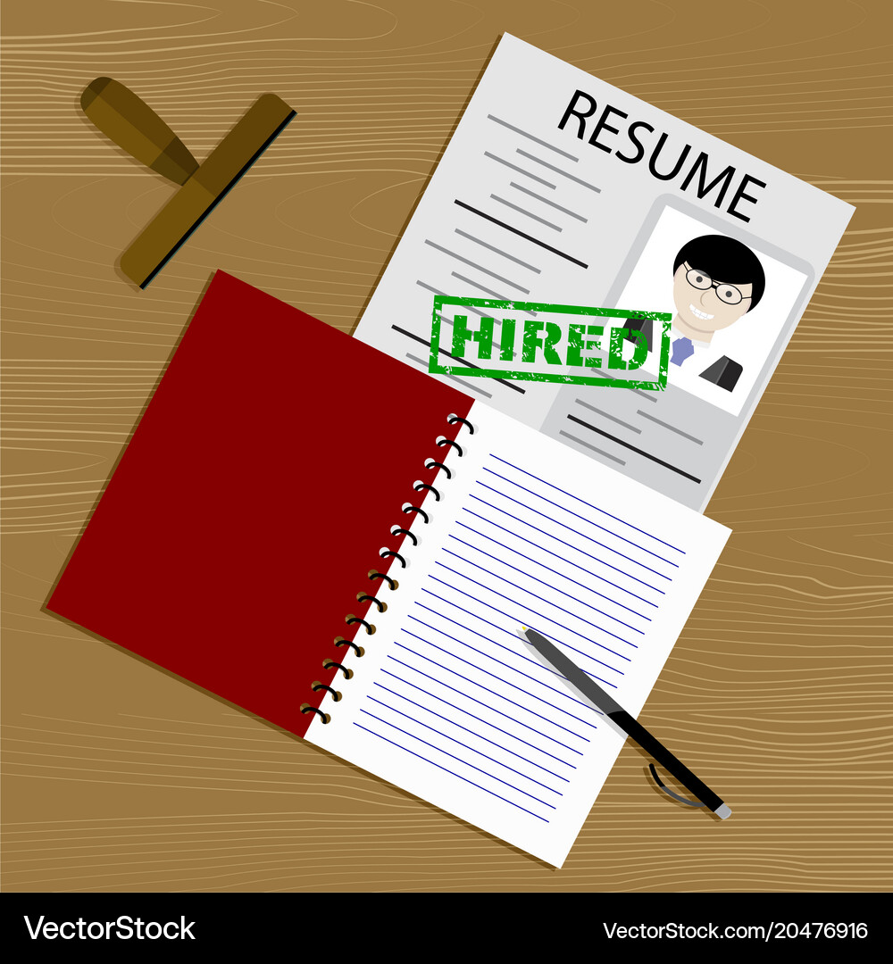 Candidacy hired hiring for position Royalty Free Vector