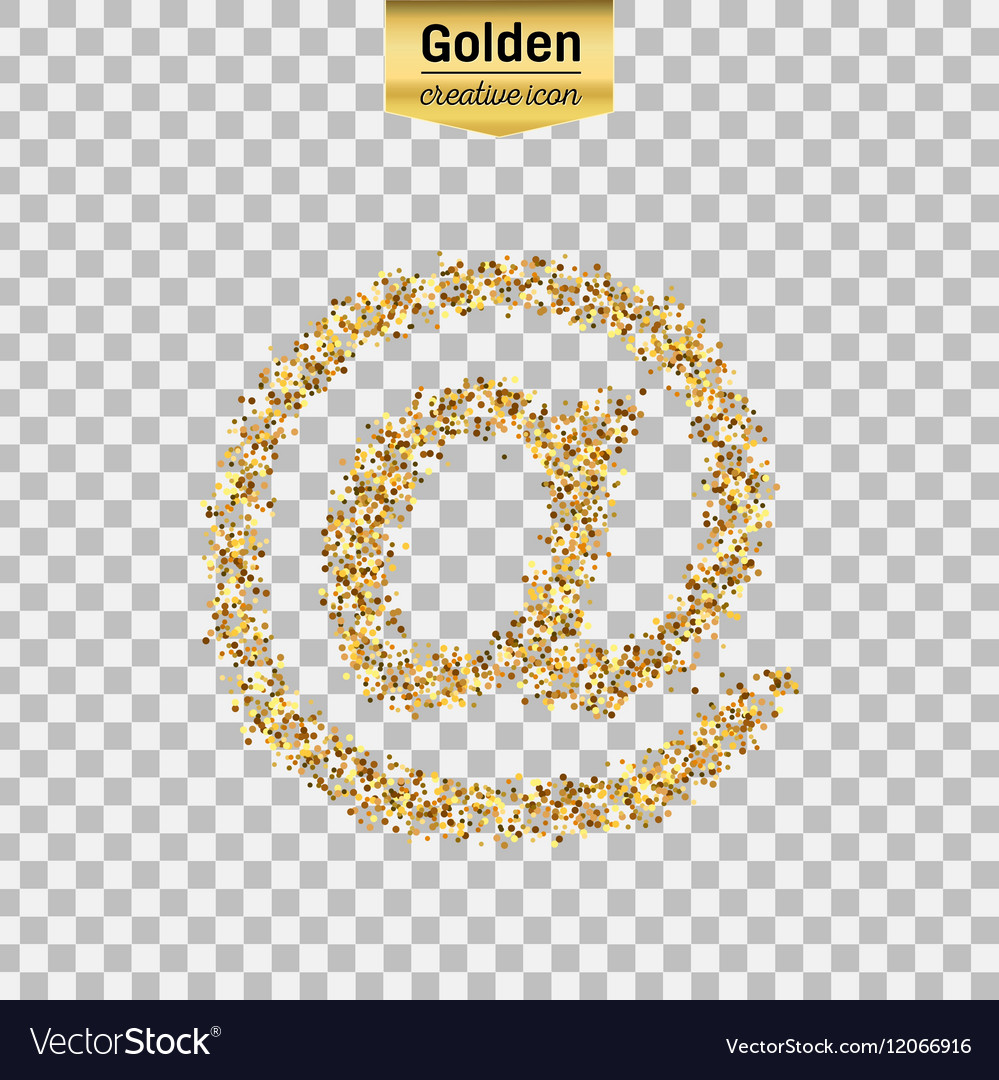 Gold Glitter Icon Of E Mail Isolated Royalty Free Vector