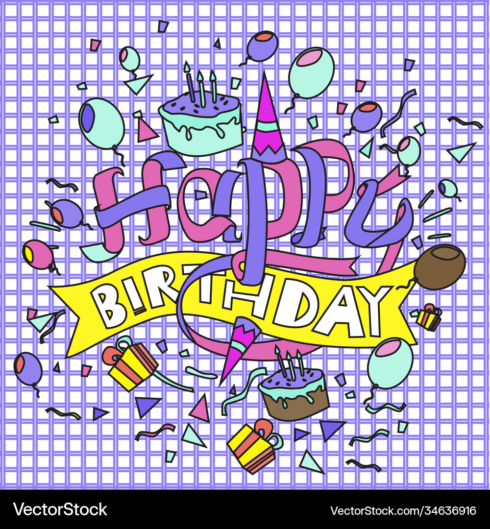 Happy birthday typography design for greeting Vector Image