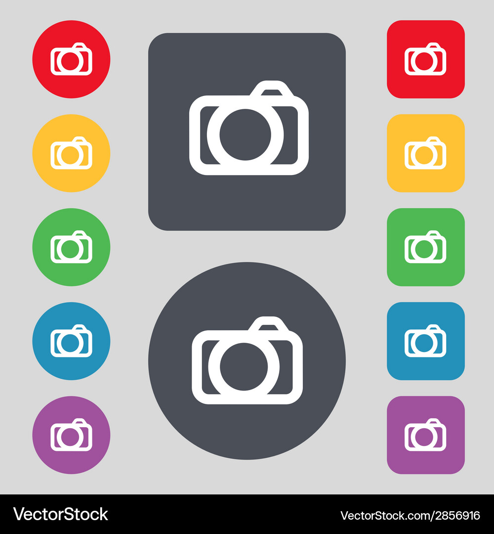 Foto-Kamera-Zeichen Symbol digitale Symbol-Set Vektorbild