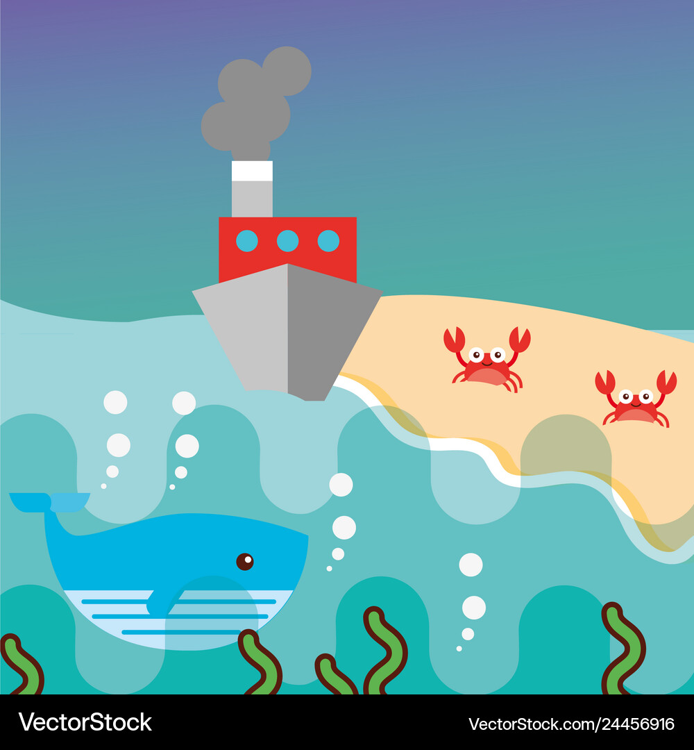 Sea life cartoon Royalty Free Vector Image - VectorStock