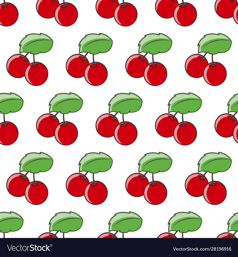 Seamless cherry pattern Royalty Free Vector Image