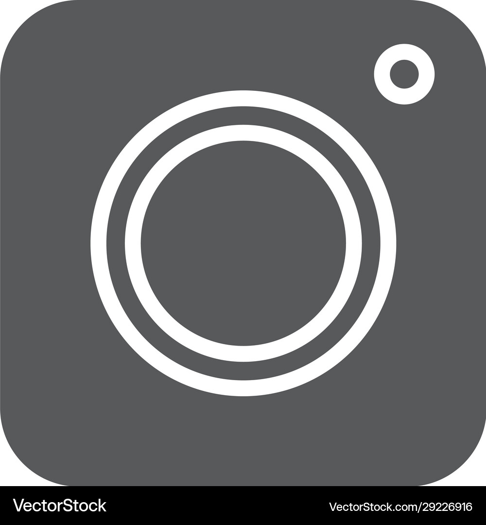 Social media camera icon flat style isolated Vector Image
