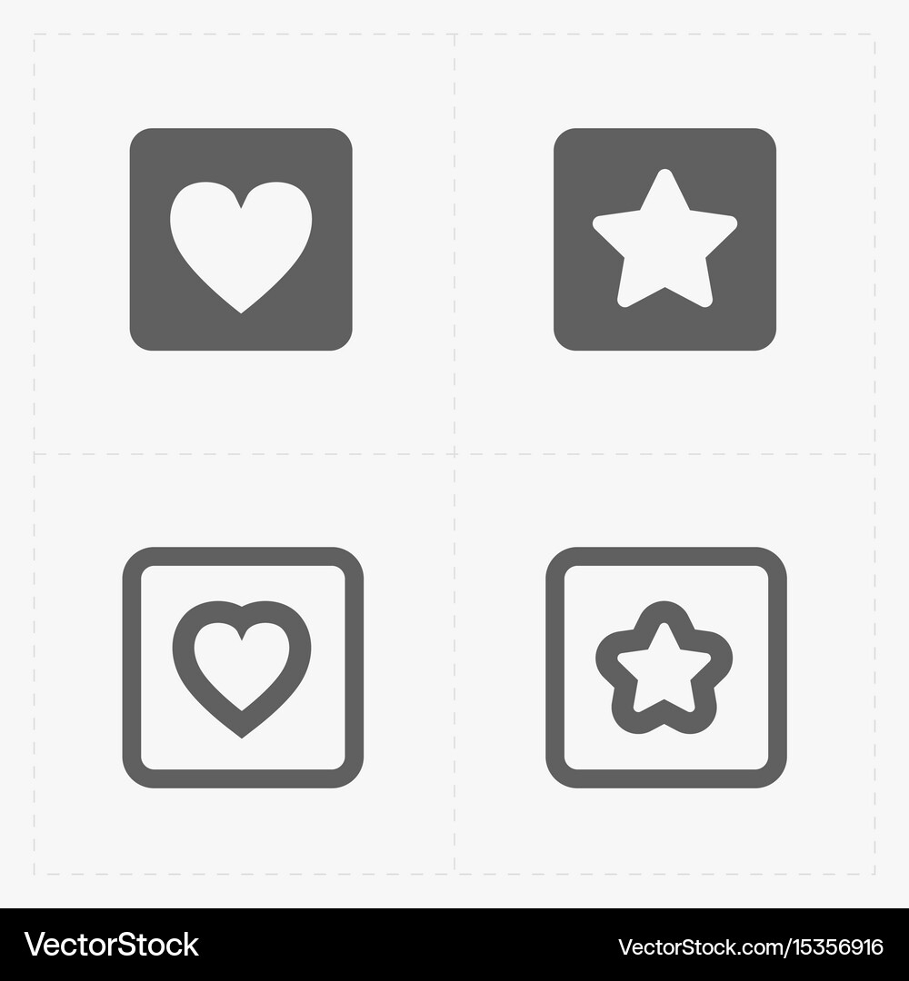 Star and heart icons Royalty Free Vector Image