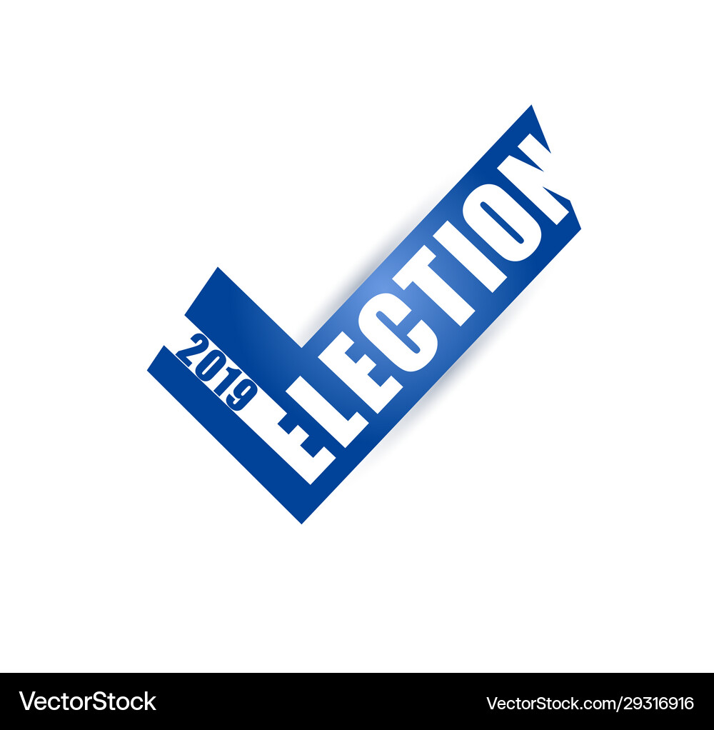 Voting symbols design 2019 election check Vector Image
