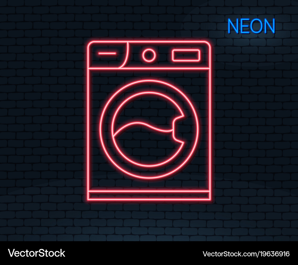 Washing machine line icon cleaning service Vector Image