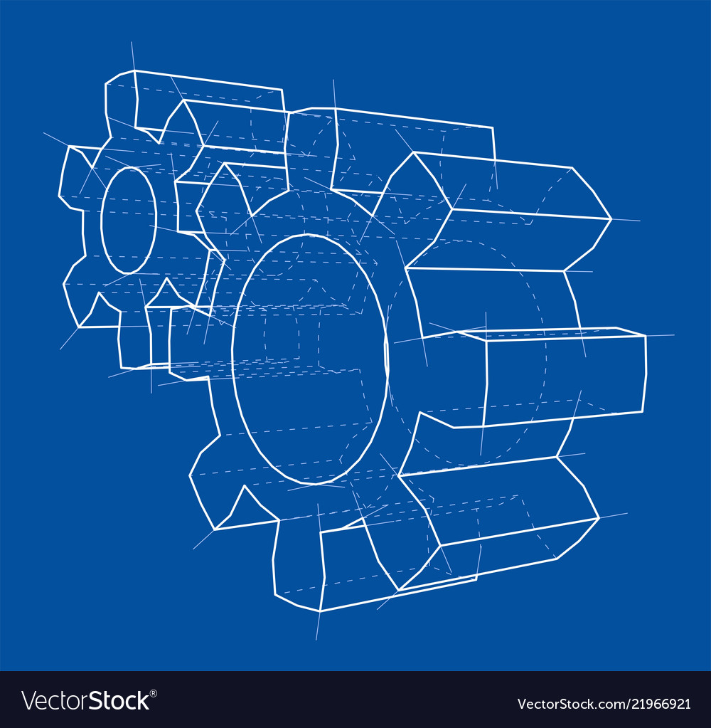 3d gear wheel rendering 3d Royalty Free Vector Image