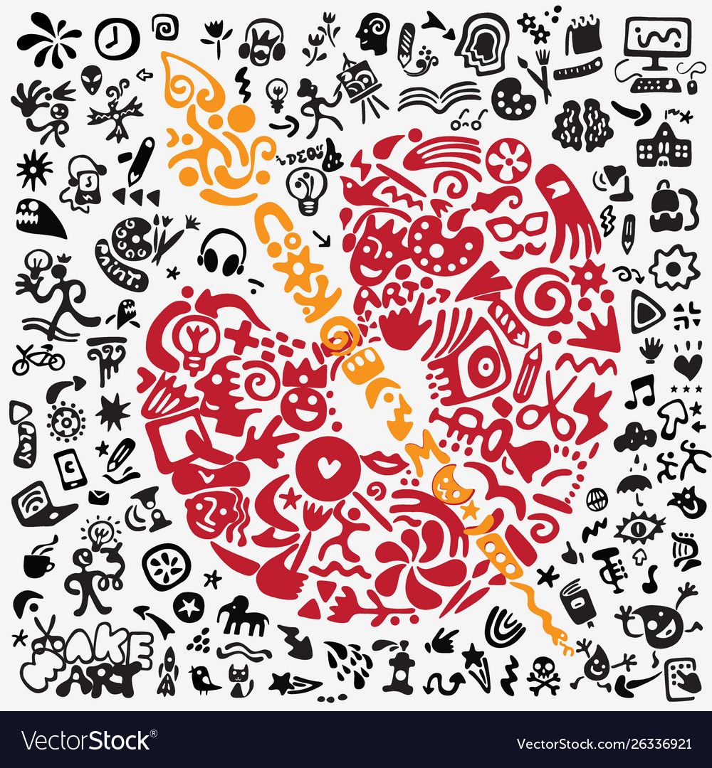 Art tools doodles Royalty Free Vector Image - VectorStock