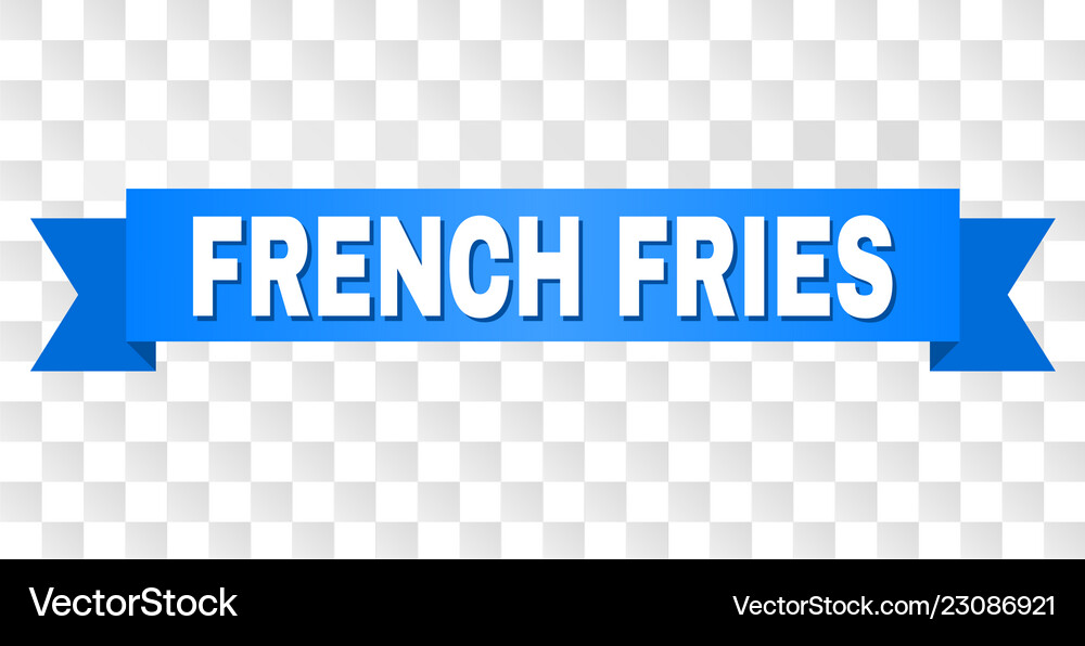 Blue stripe with french fries text Royalty Free Vector Image