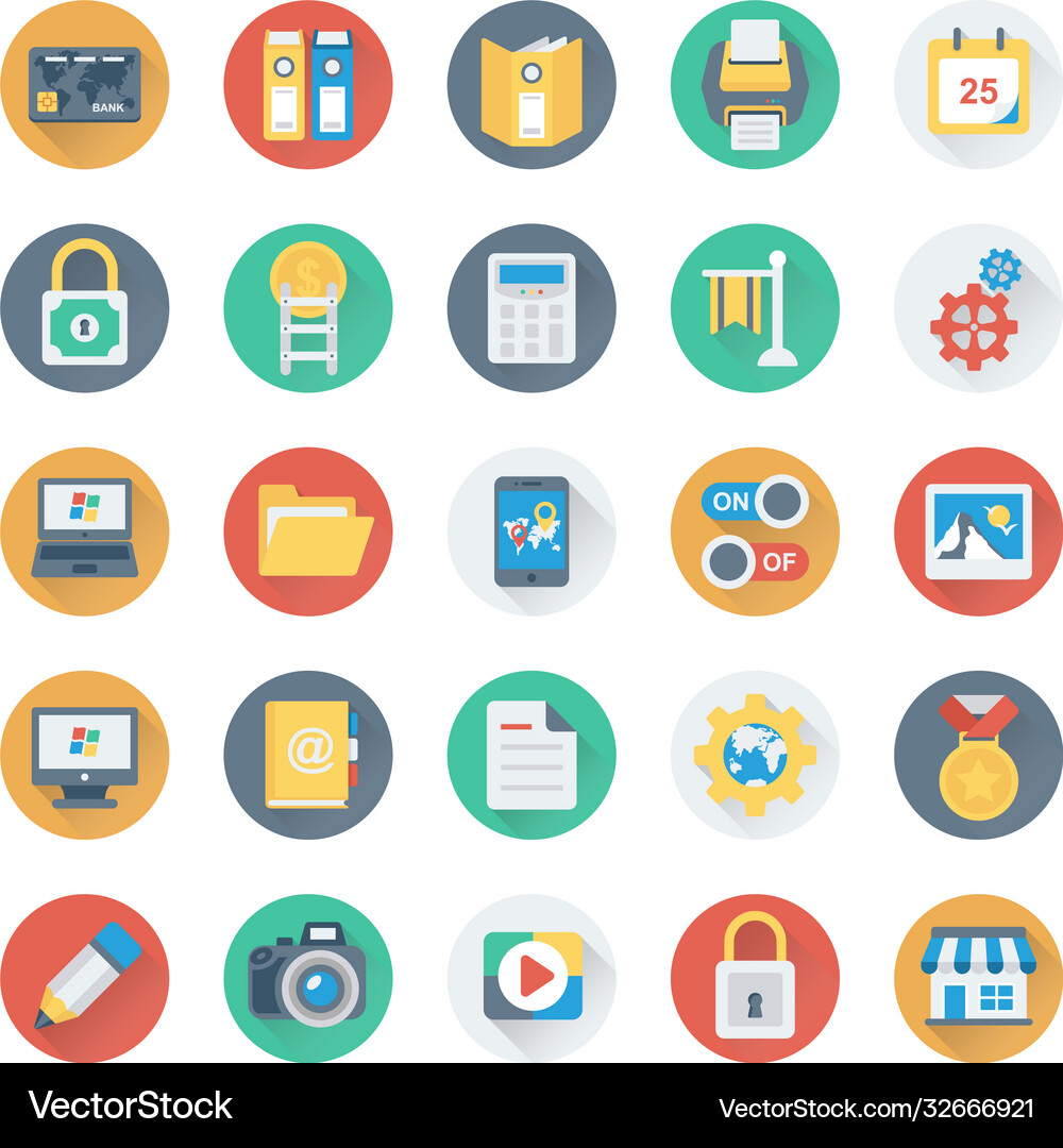 Business and office icons 1 Royalty Free Vector Image
