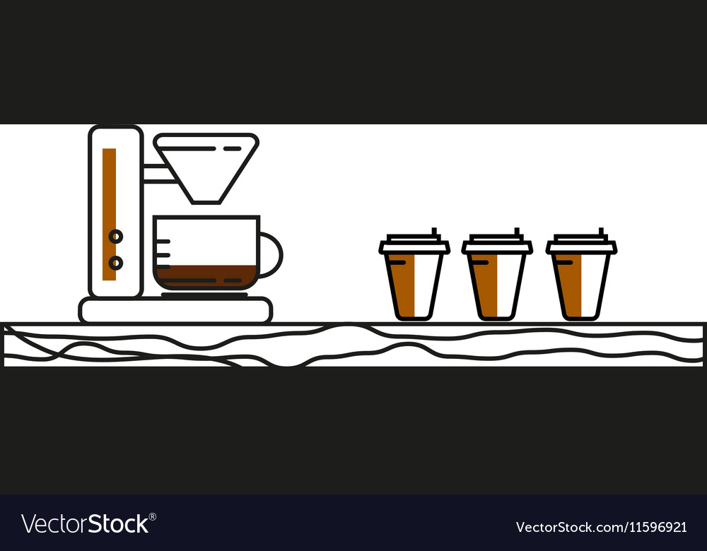 Coffee table with machine Royalty Free Vector Image