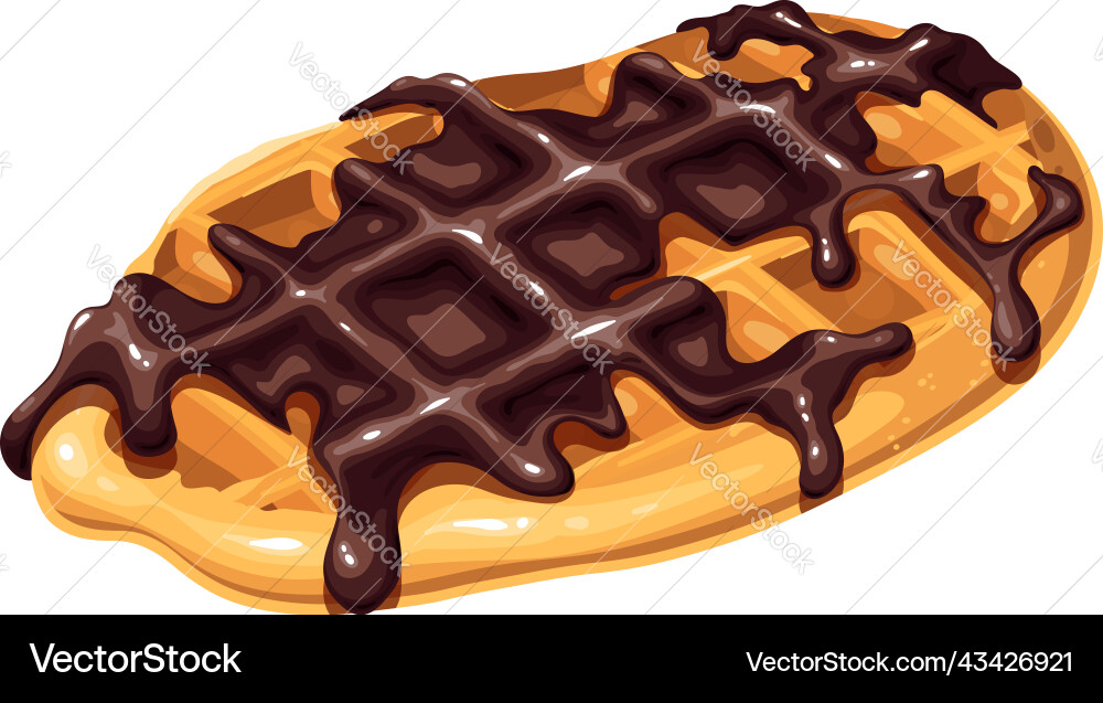 Croffle croissant waffle korean pastry Royalty Free Vector
