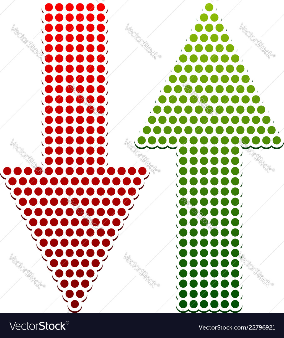 Dotted up down arrows Royalty Free Vector Image