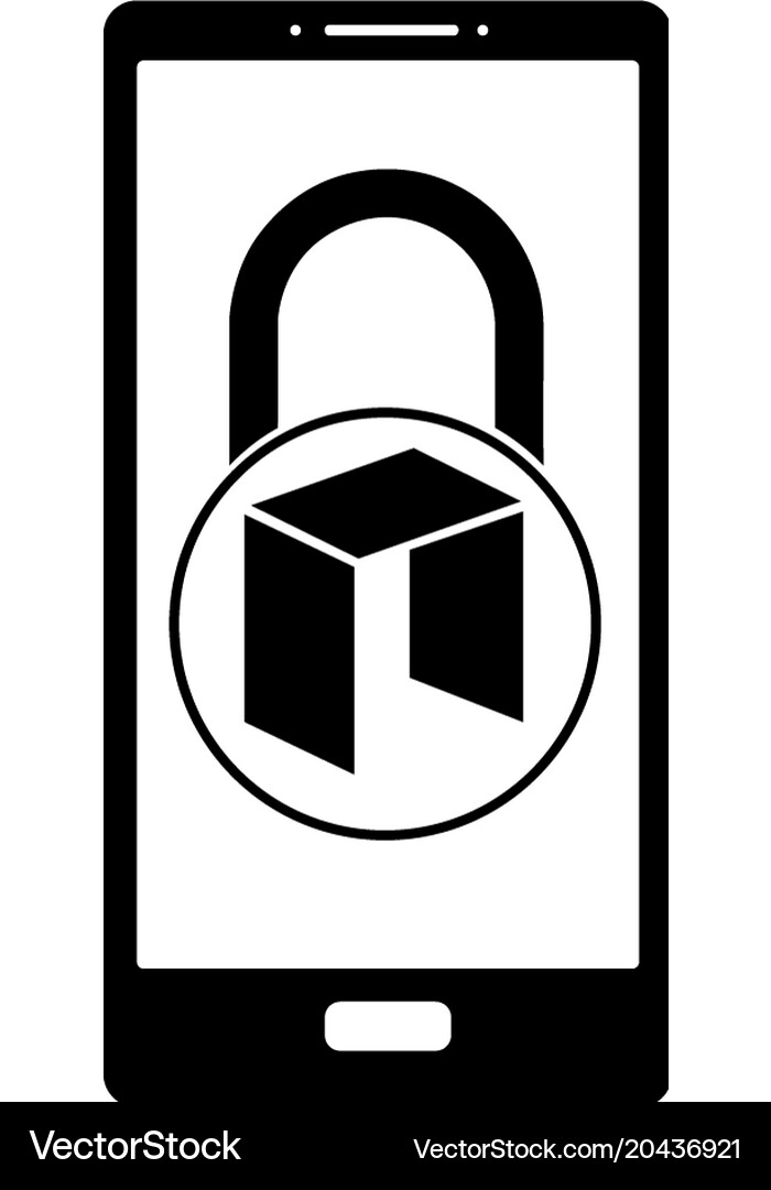 Electronic security lock of neo on a phone screen Vector Image