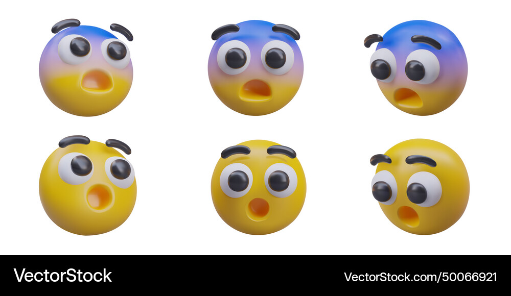 Emoticon with yellow and blue face with reaction Vector Image