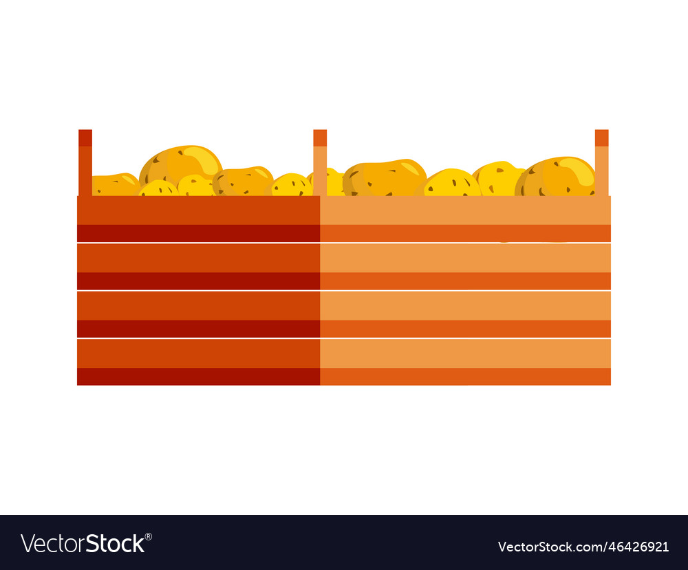 Flat potatoes box Royalty Free Vector Image - VectorStock