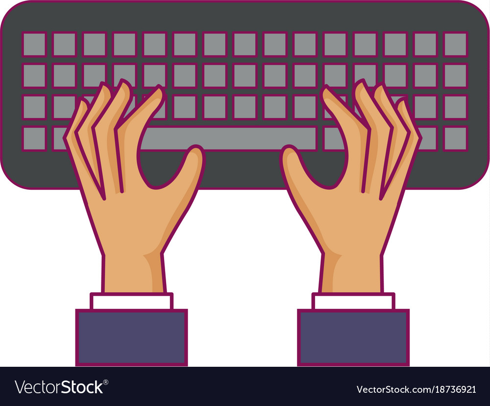 Hands user with keyboard Royalty Free Vector Image