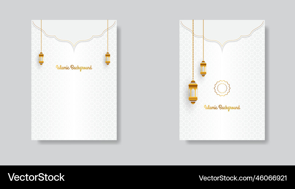 Islamic poster design in white and gold Royalty Free Vector