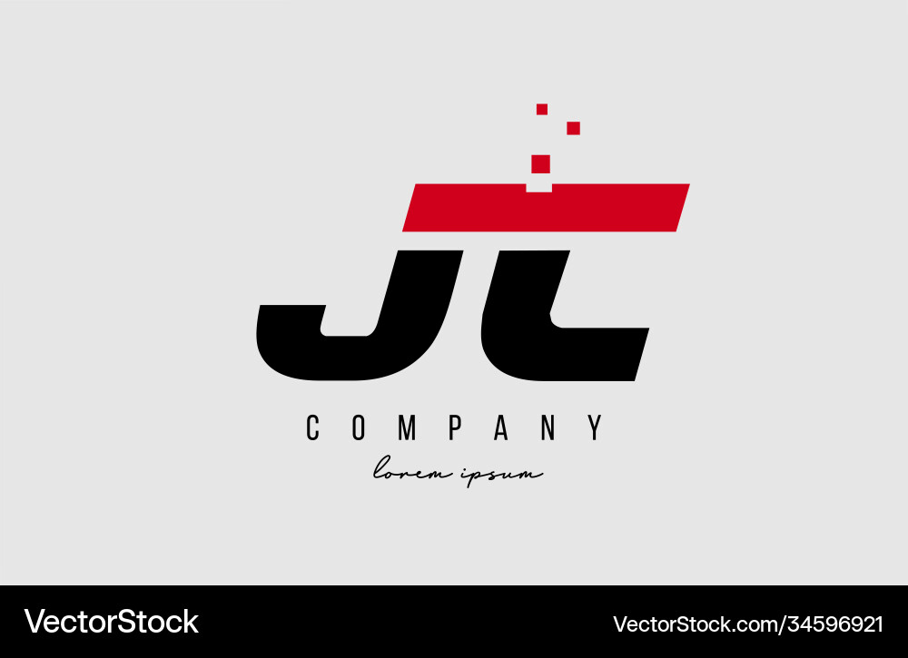 Jc j c alphabet letter logo combination in red Vector Image