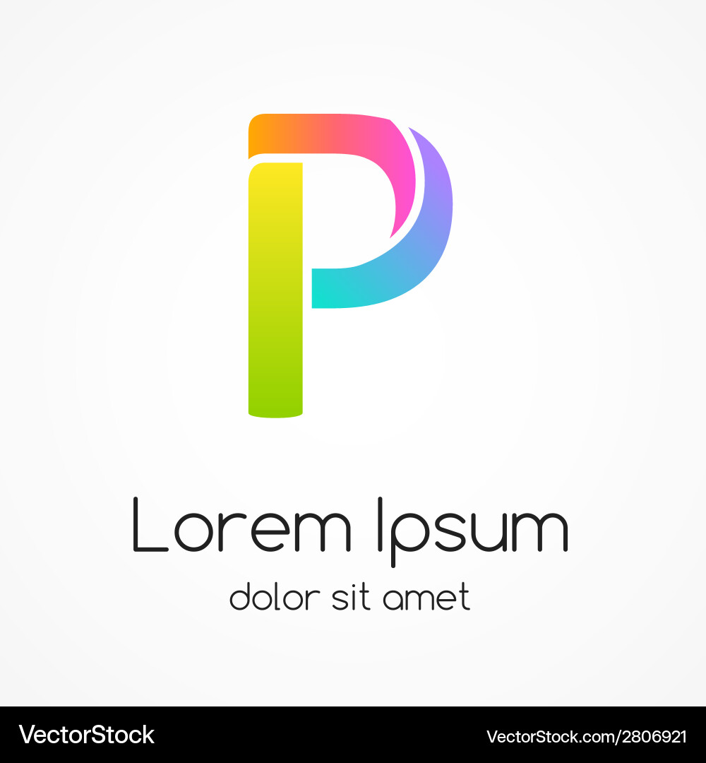 Logo letter P company design template Royalty Free Vector