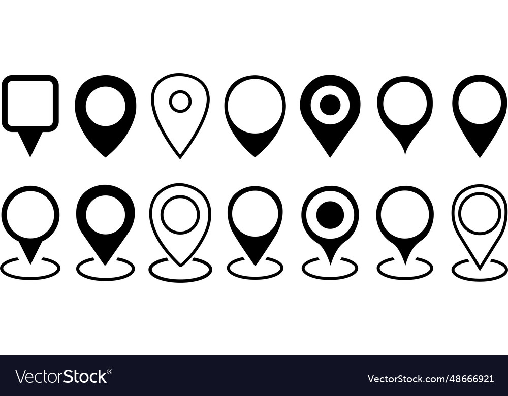 Map pin location icons set modern markers Vector Image