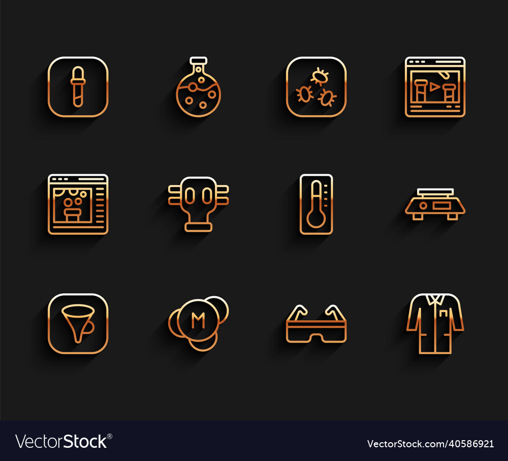 Set line funnel or filter molecule pipette Vector Image Set line funnel or filter molecule pipette Vector Image