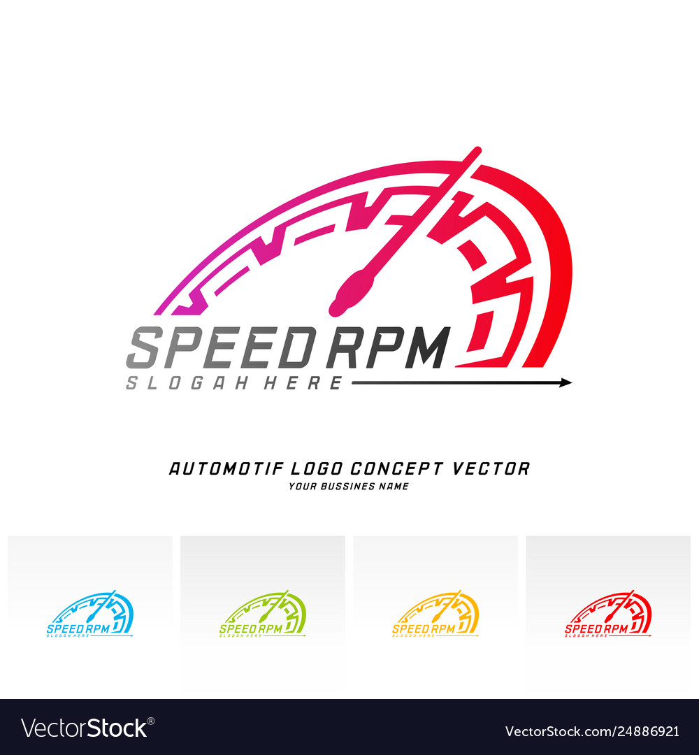Speed logo design fast speedometer Royalty Free Vector Image