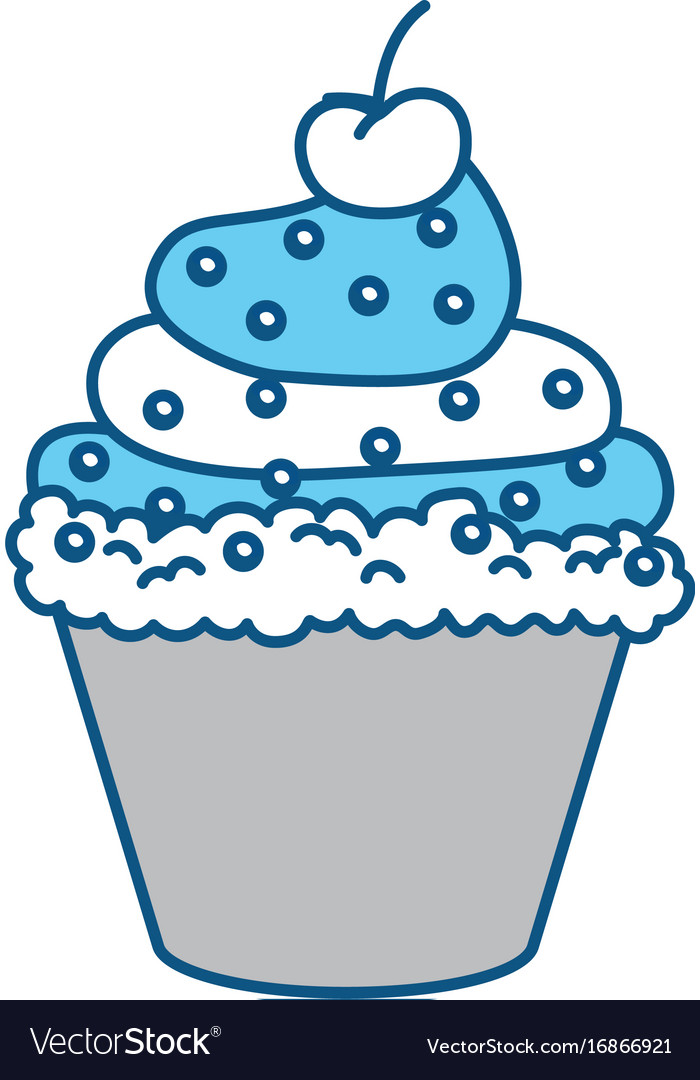 Sweet Cupcake Dessert Royalty Free Vector Image