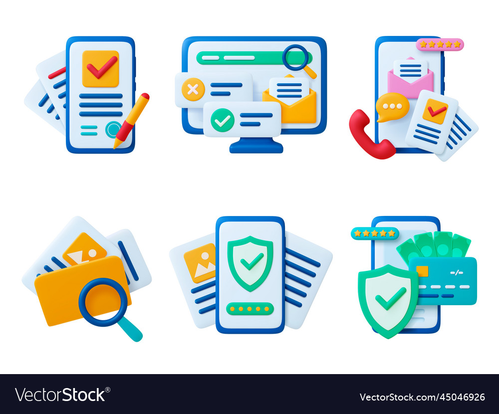 3d digital file document computer transfer data Vector Image