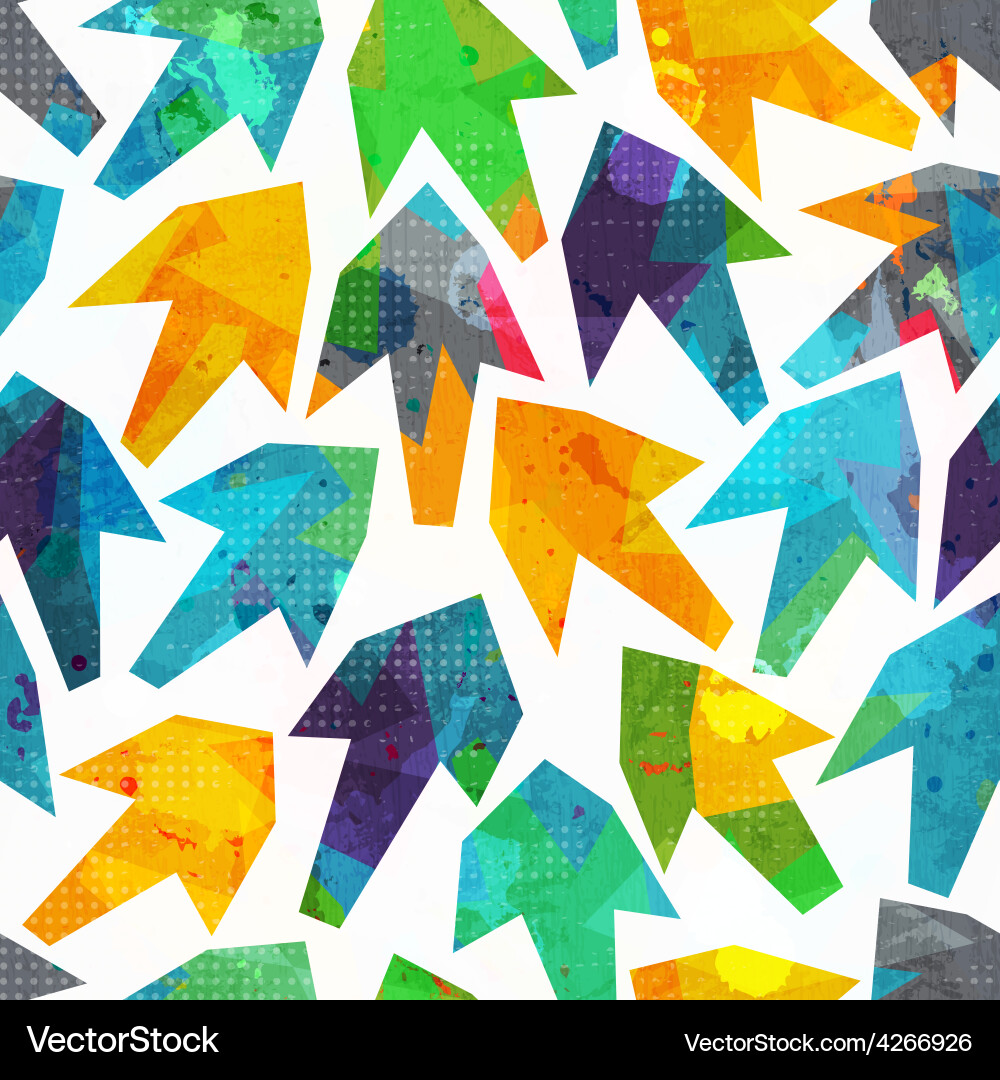 Arrows seamless pattern with grunge effect Vector Image