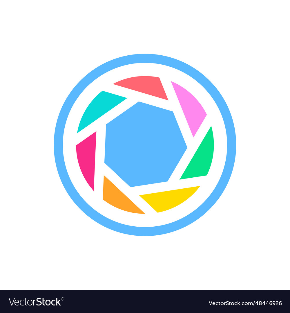Camera shutter icon flat Royalty Free Vector Image
