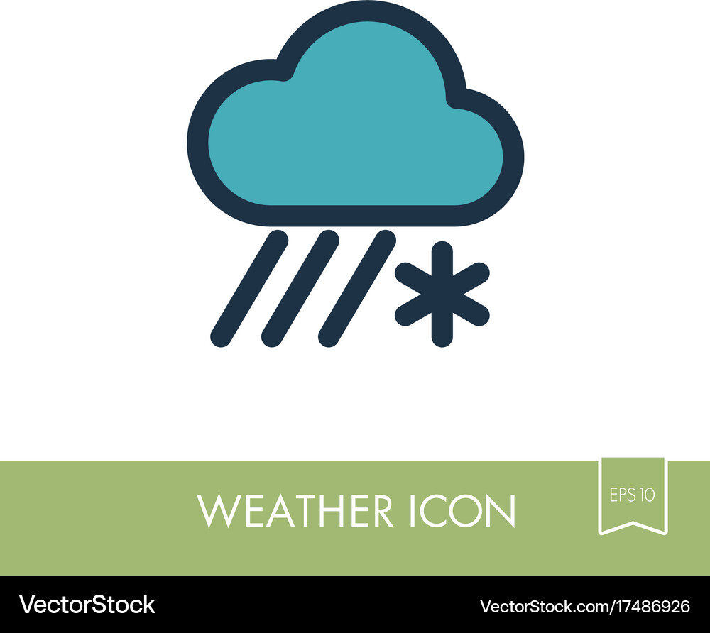 Cloud snow rain icon meteorology weather Vector Image