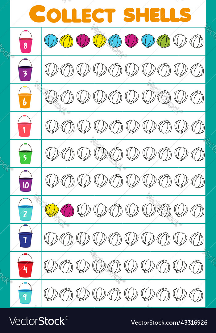 Color count and graph educational children game Vector Image