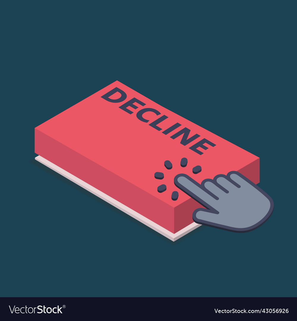 Computer keyboard key with key decline keyboard Vector Image