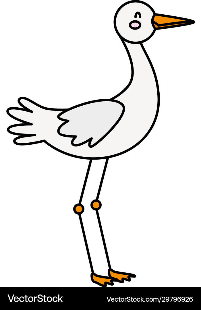 Cute stork animal isolated icon Royalty Free Vector Image