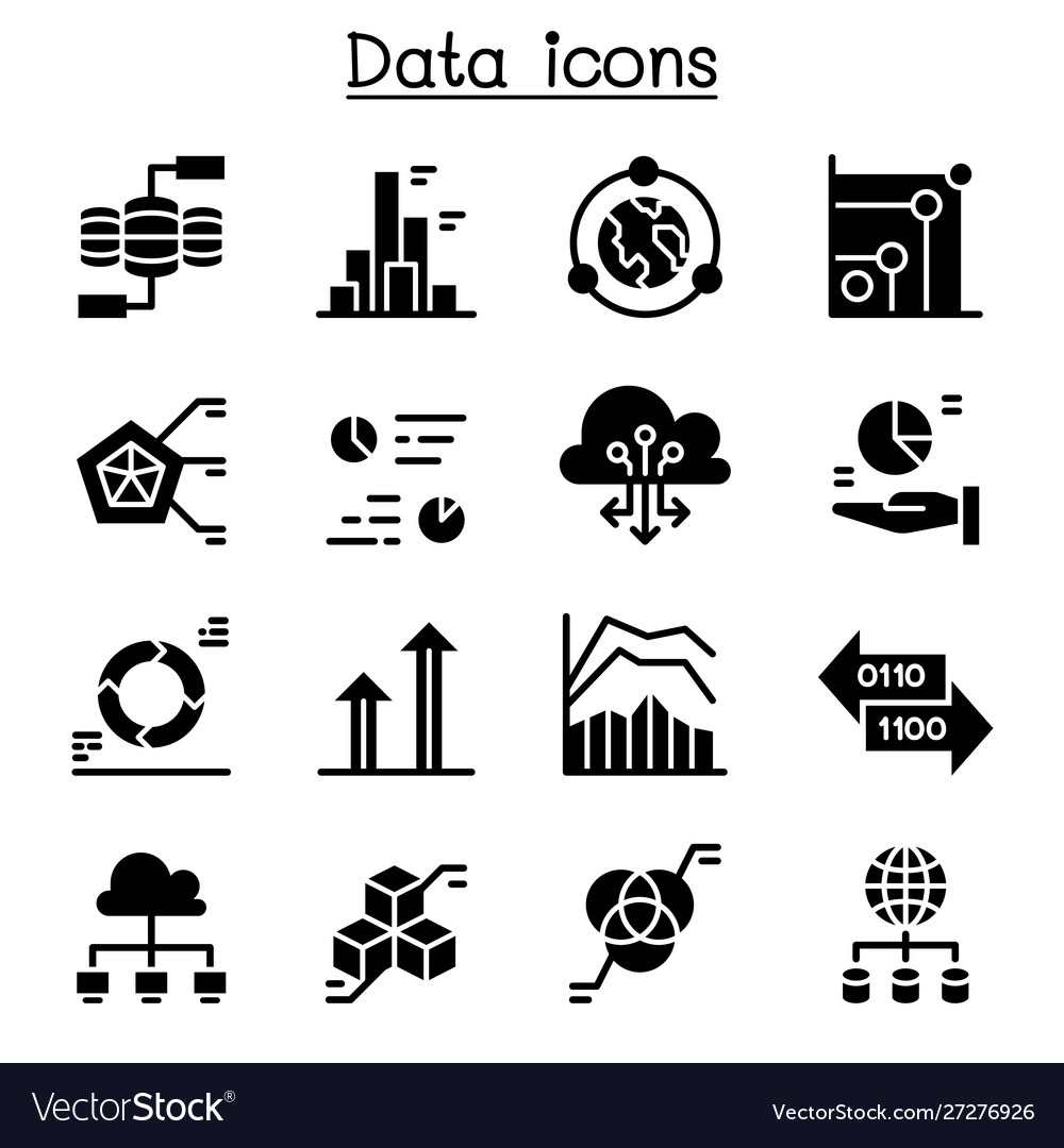Data information diagram graph icon set Royalty Free Vector
