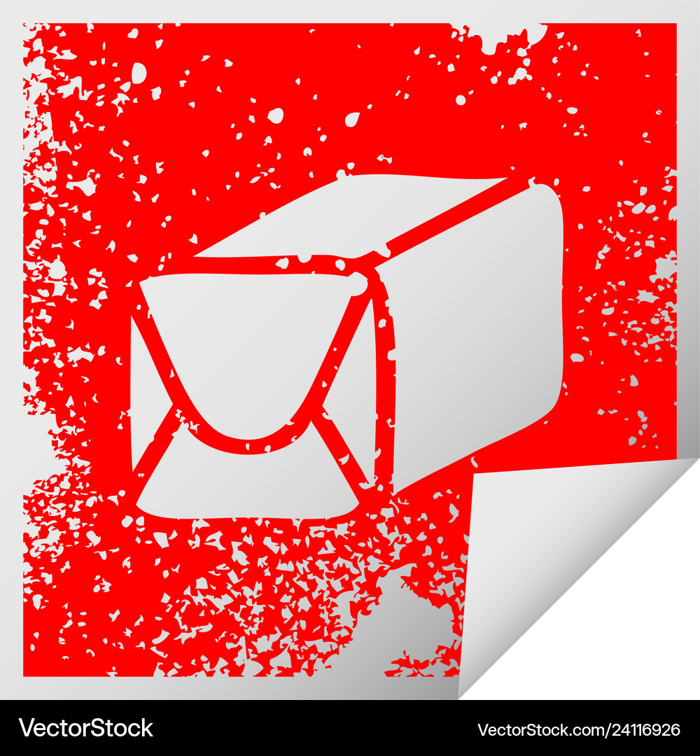 Distressed square peeling sticker symbol paper Vector Image