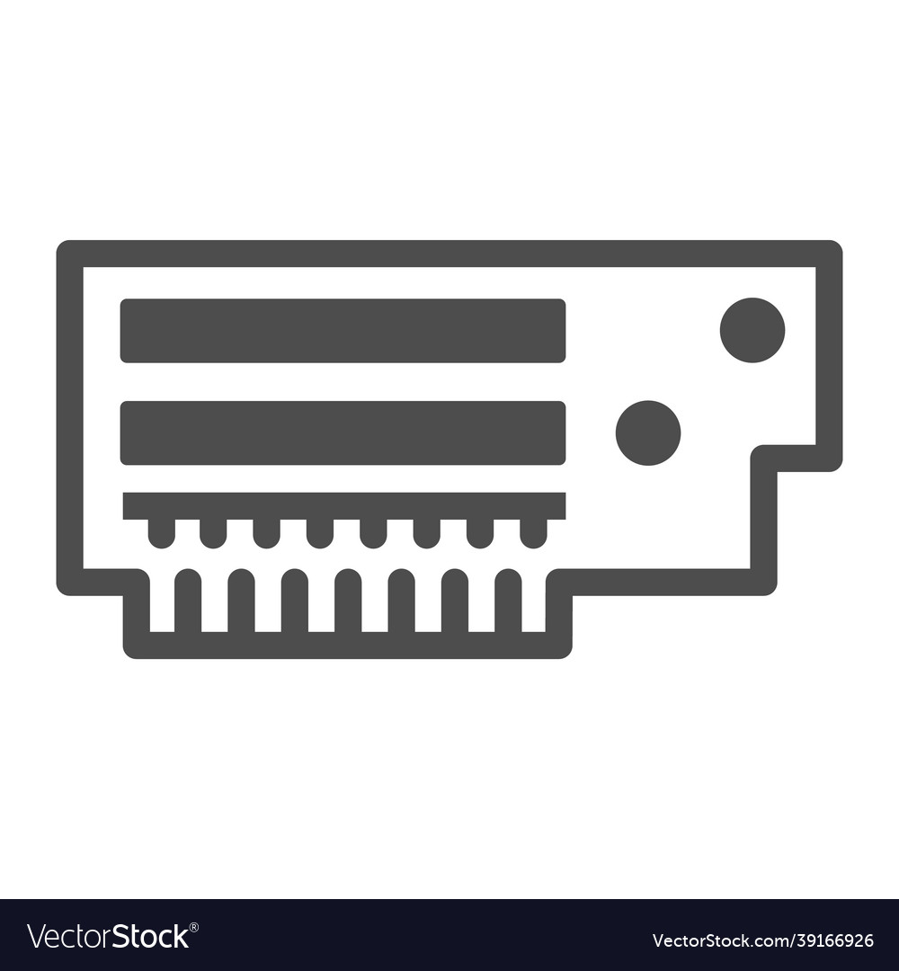 Pci express board solid icon electronics concept Vector Image