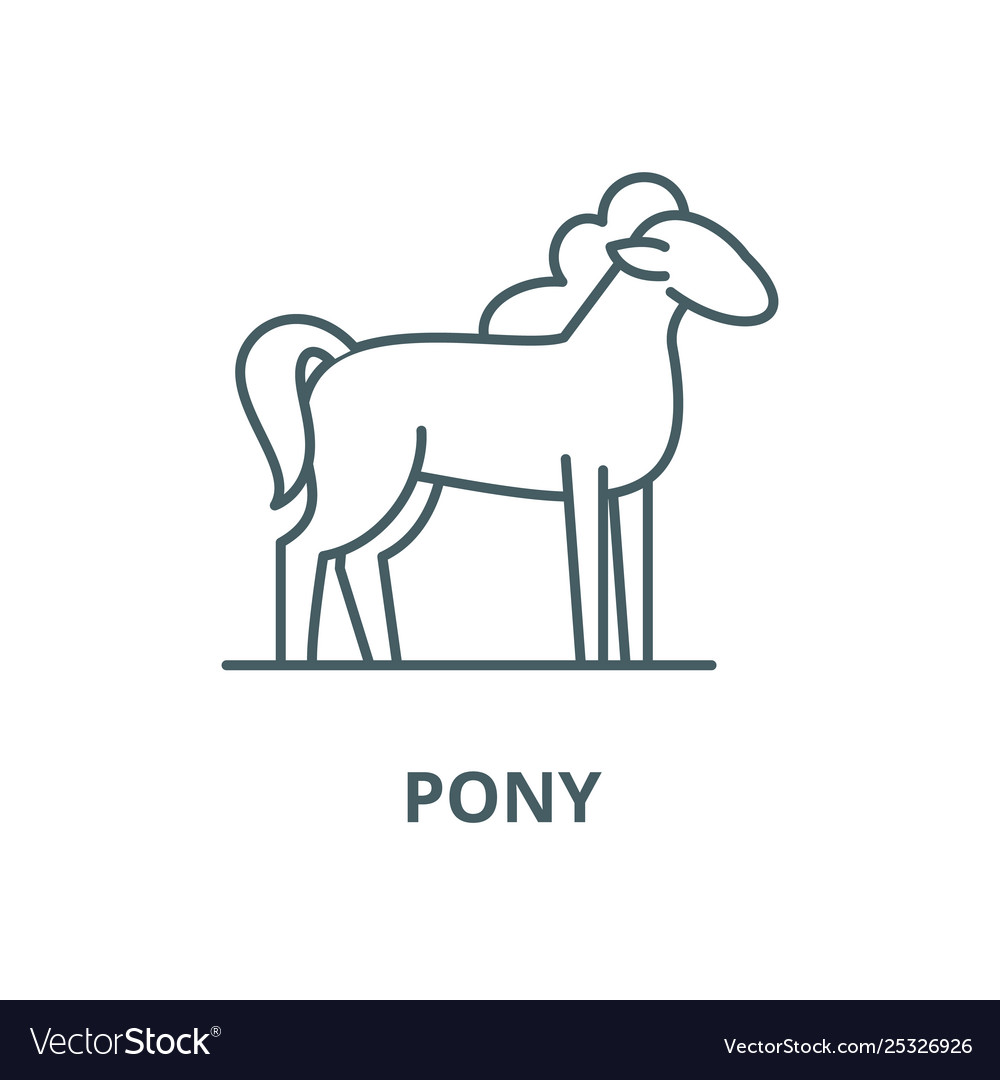 Pony line icon linear concept outline Royalty Free Vector