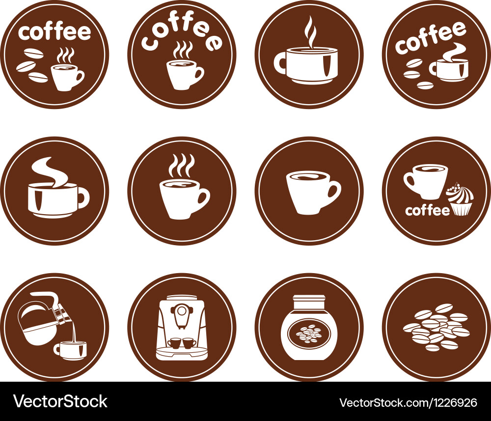 Set of coffee icons Royalty Free Vector Image - VectorStock
