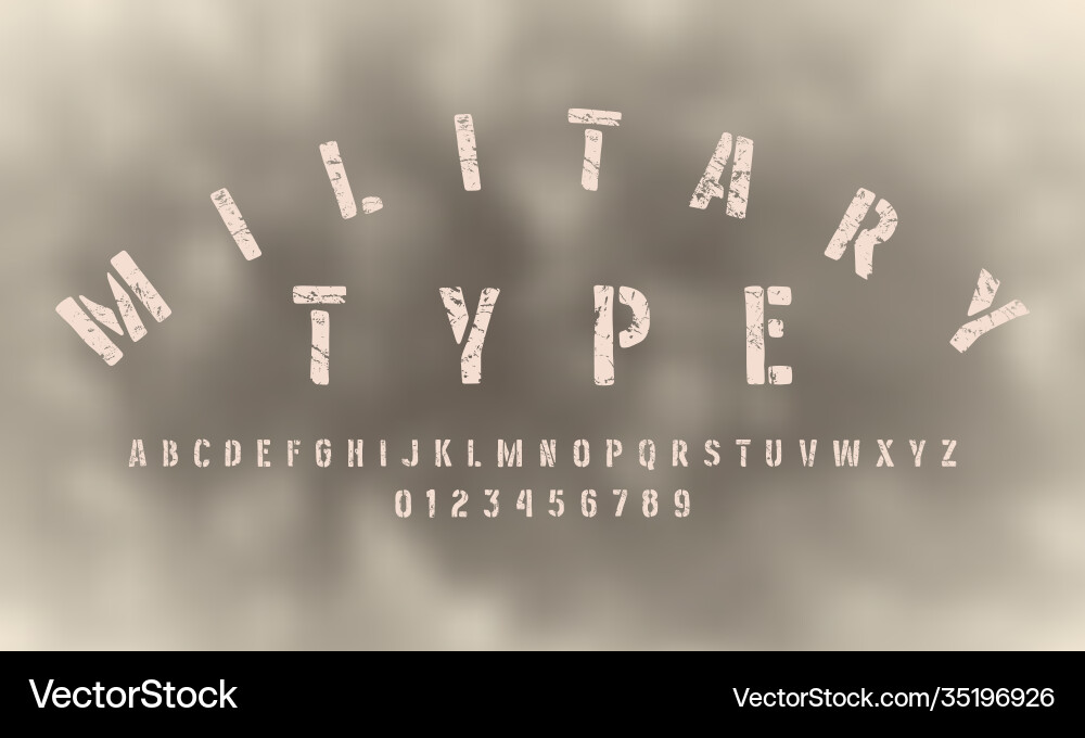 Stencil-plate sans serif font in style Royalty Free Vector