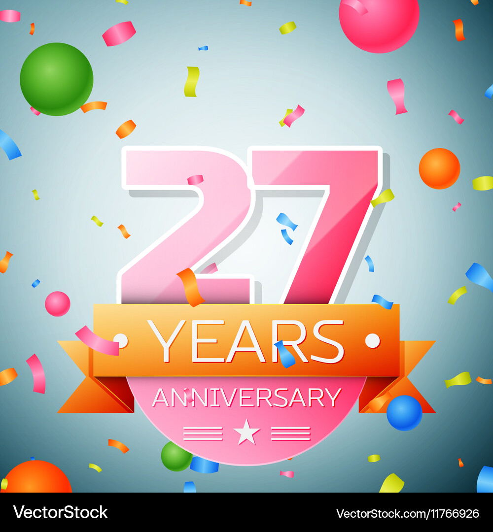 Twenty seven years anniversary celebration Vector Image