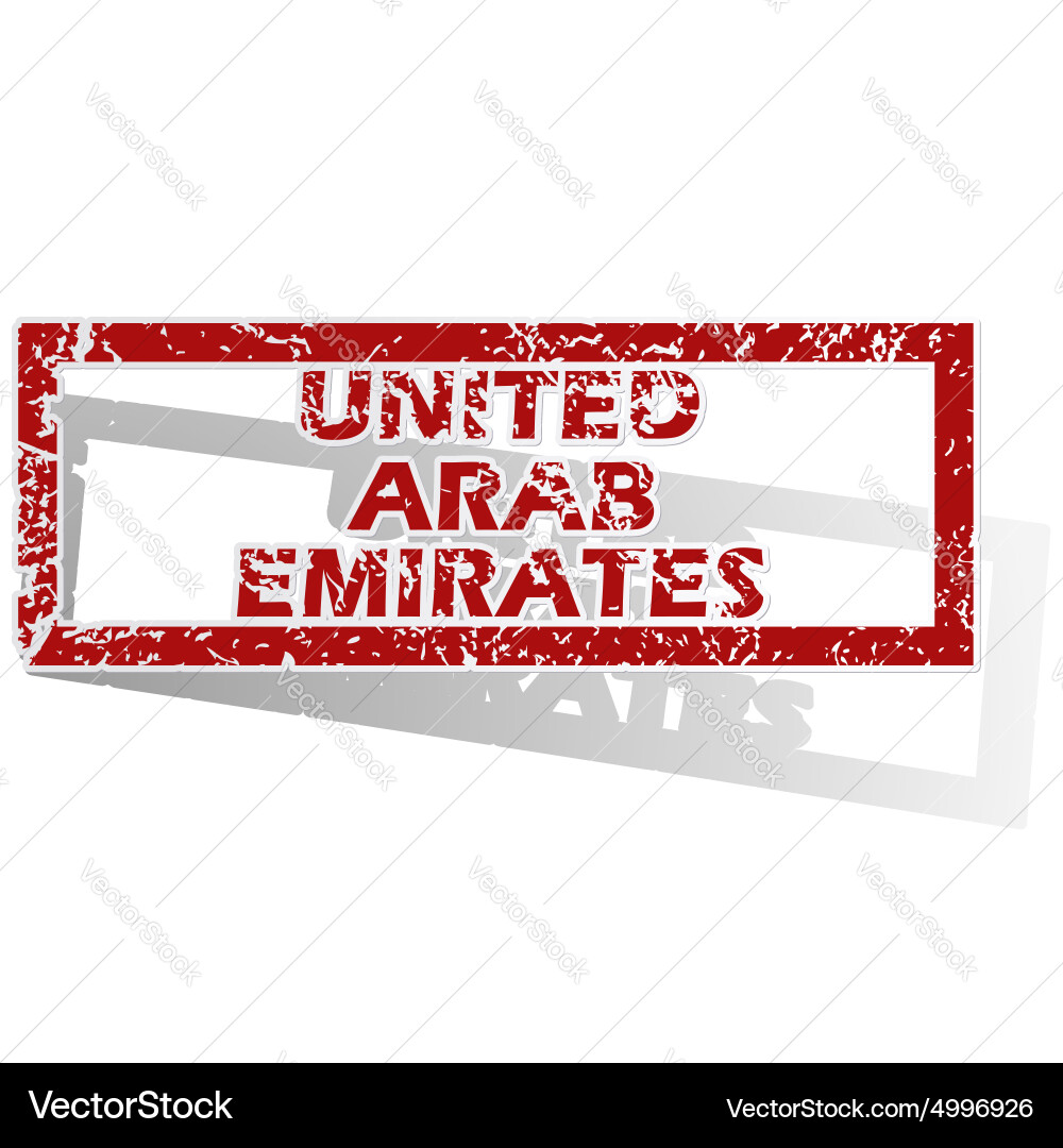 United arab emirates outlined stamp Royalty Free Vector