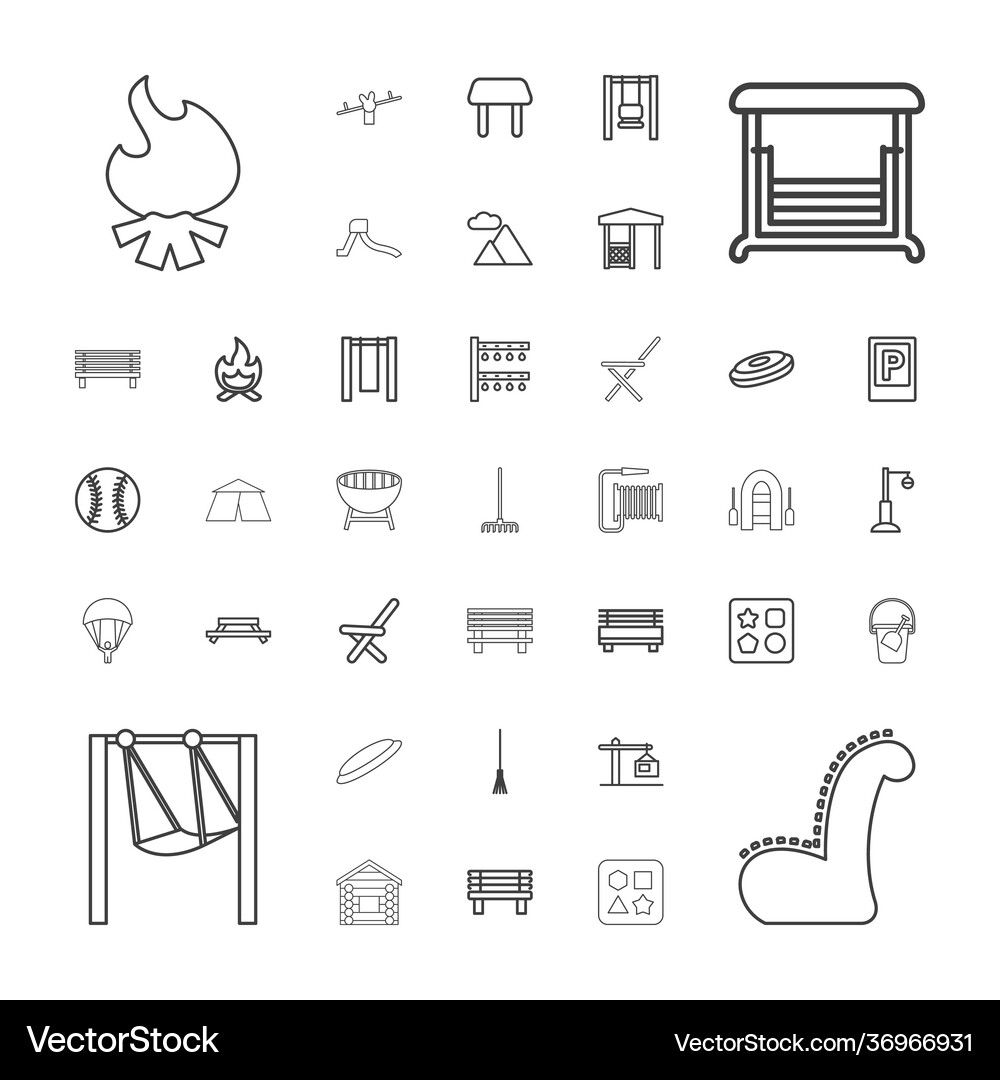 37 outdoor icons Royalty Free Vector Image - VectorStock