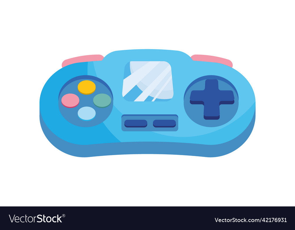 Blue videogame controller Royalty Free Vector Image