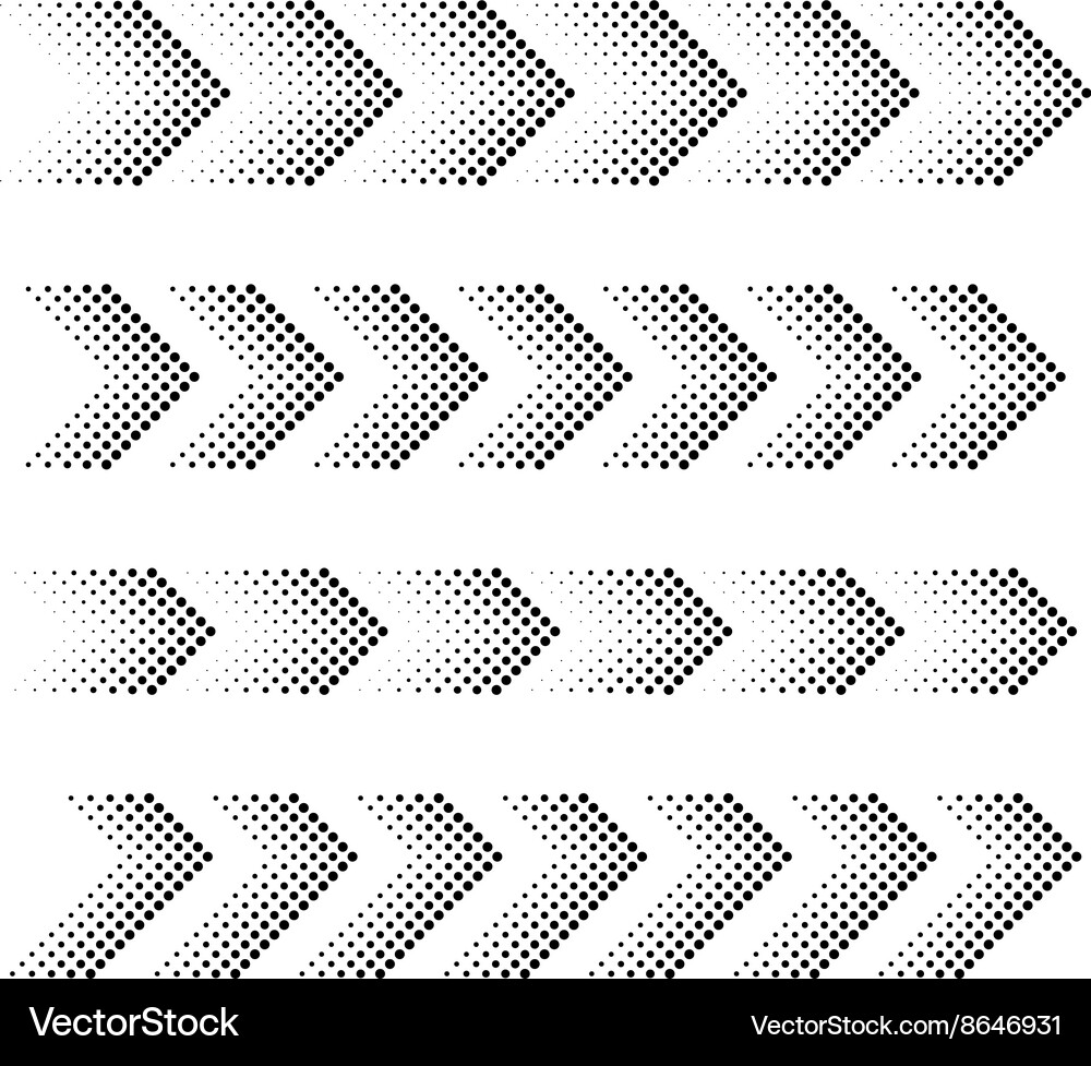 Dotted arrow strip black symbols Royalty Free Vector Image
